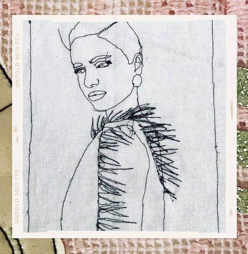 Line drawing embroideries – Fliss Dray Textile Arts